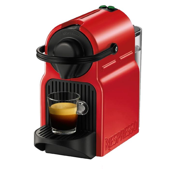 Red Nespresso Inissia Capsule Espresso Machine White