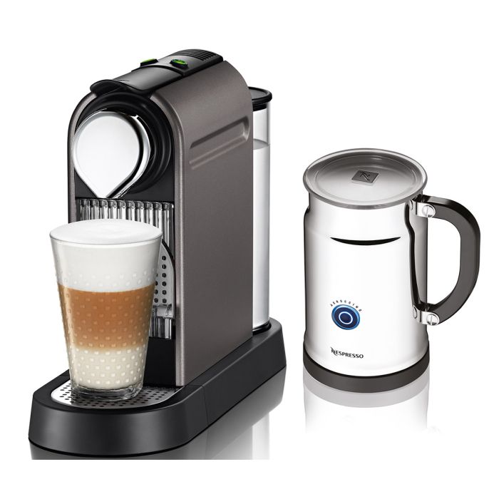 Nespresso A+C111 in Titanium Citiz with Aeroccino