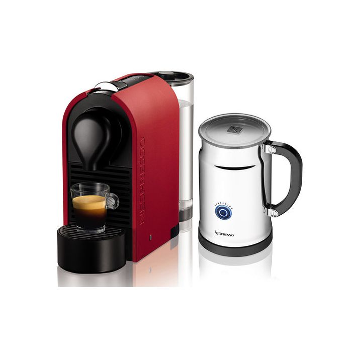Nespresso C50 U Bundle with Aeroccino Mat Red